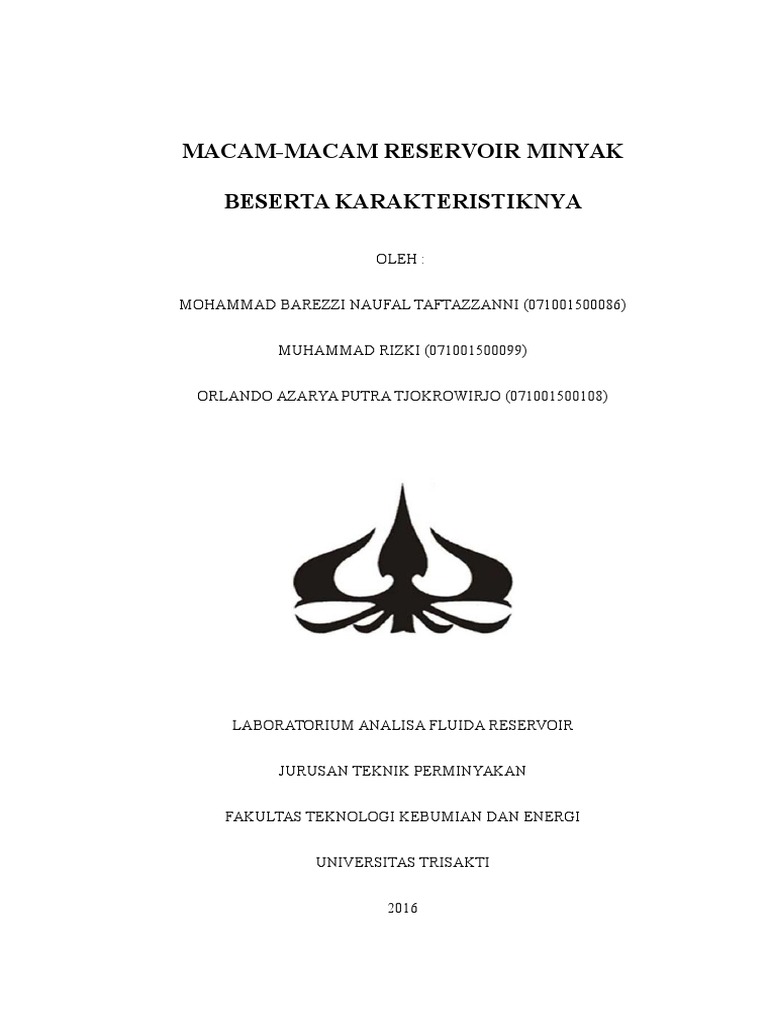 Karakteristik Reservoir Minyak Bumi | PDF | Griya & Taman | Teknologi ...