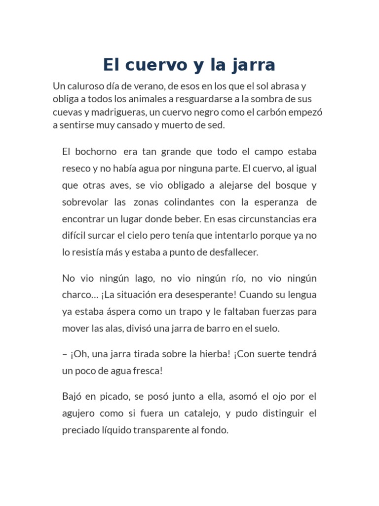 El Cuervo y La Jarra | PDF | Naturaleza