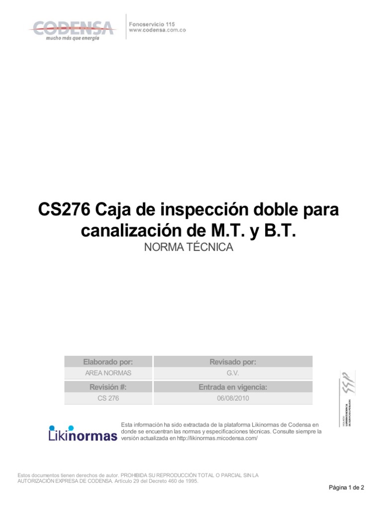 Caja Inspección Doble MT/BT CS276 | PDF | Hogar, jardinería y bricolaje ...