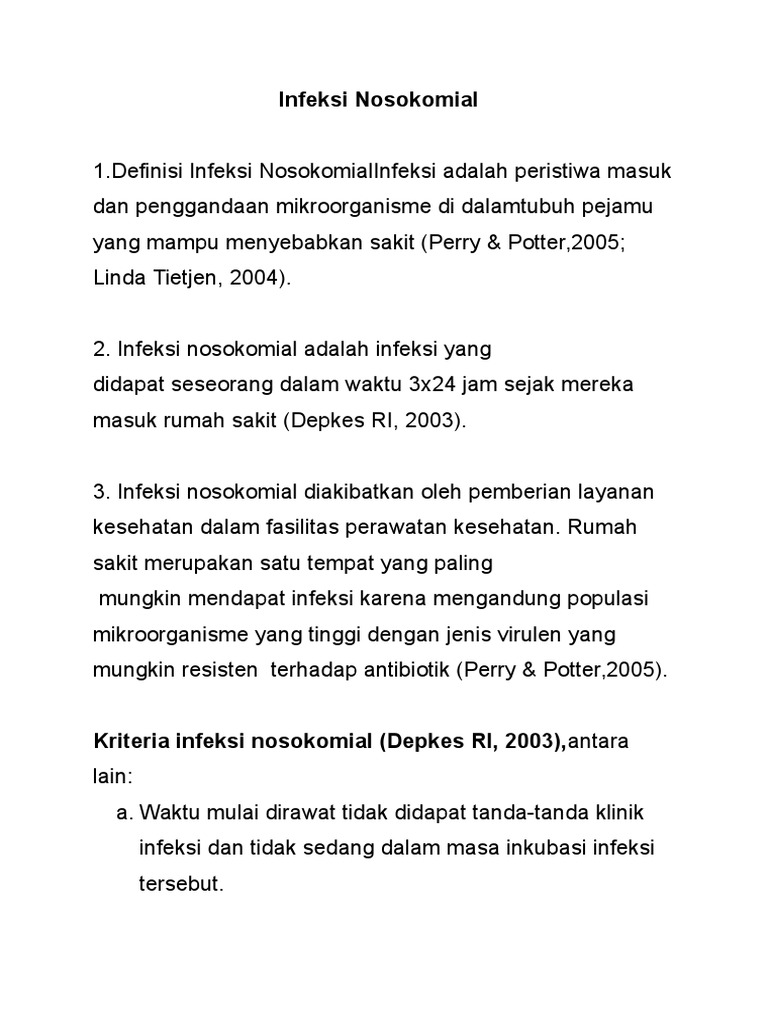 Definisi dan Indikator Infeksi Nosokomial | PDF
