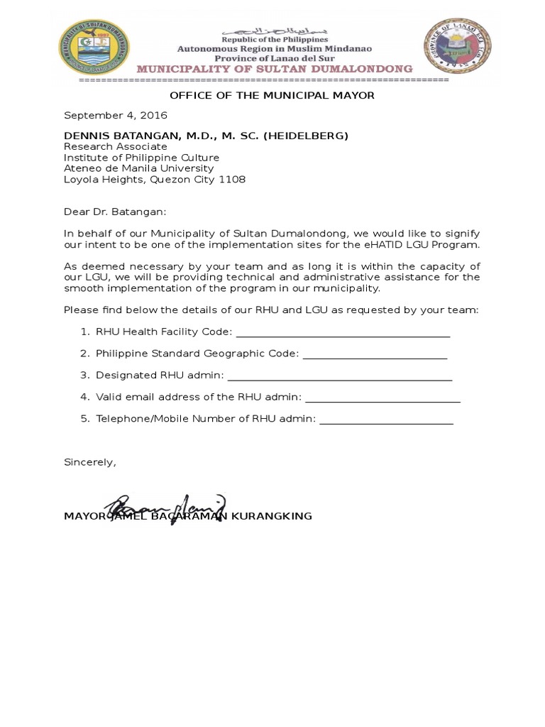 Office of The Municipal Mayor | PDF | Information And Communications ...