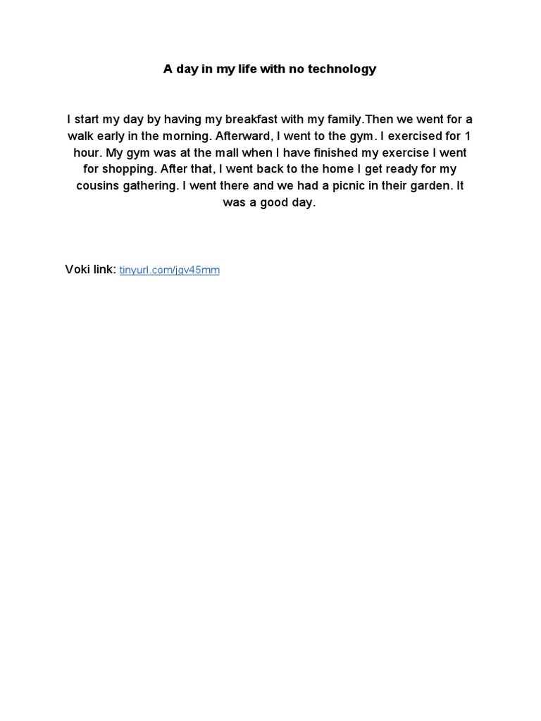 A Day Without Technology: My Experience | PDF | Wellness | Lifestyle