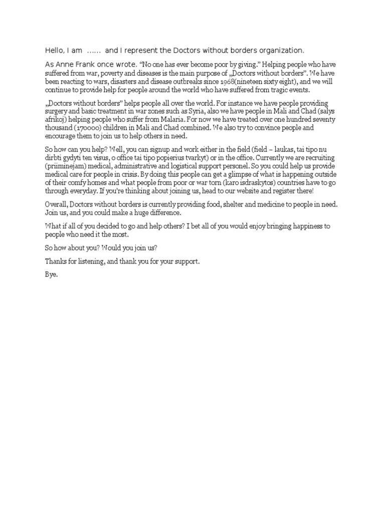 Doctors Without Borders | PDF