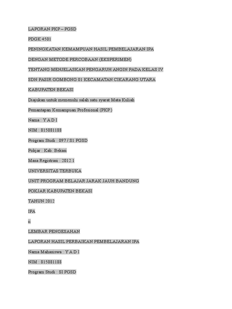 Contoh PKP | PDF