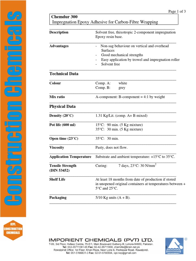Impregnation Epoxy Adhesive For Carbon-Fibre Wrapping | PDF | Epoxy ...