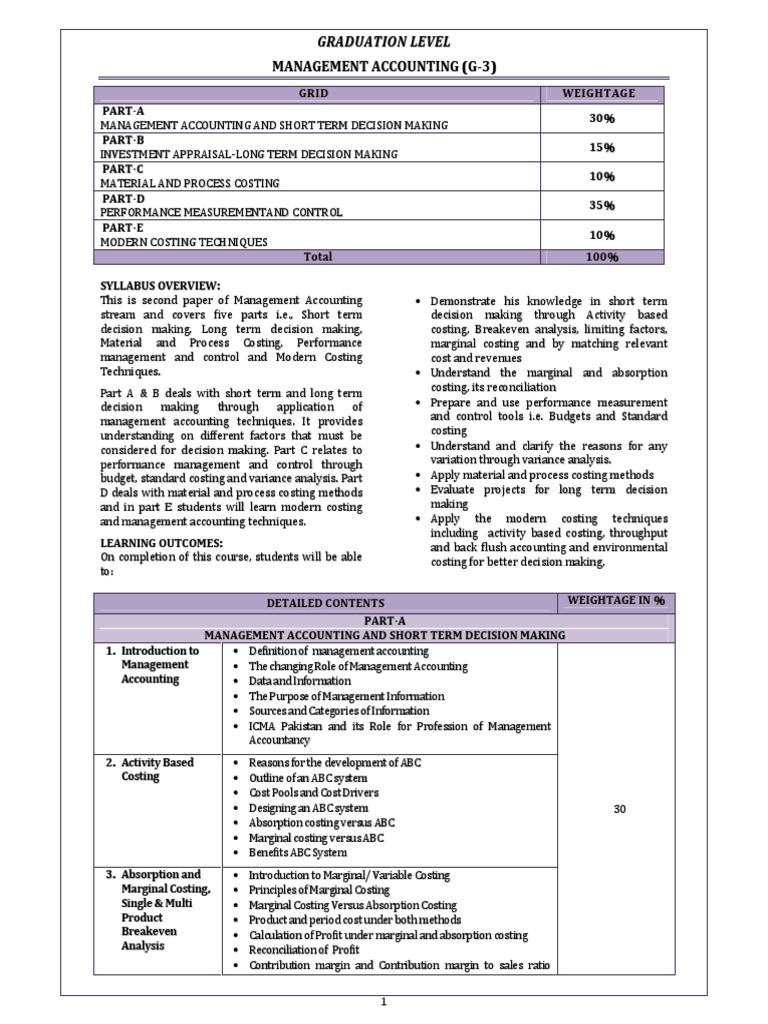 Syllabus ICMA | PDF | Capital Budgeting | Internal Rate Of Return