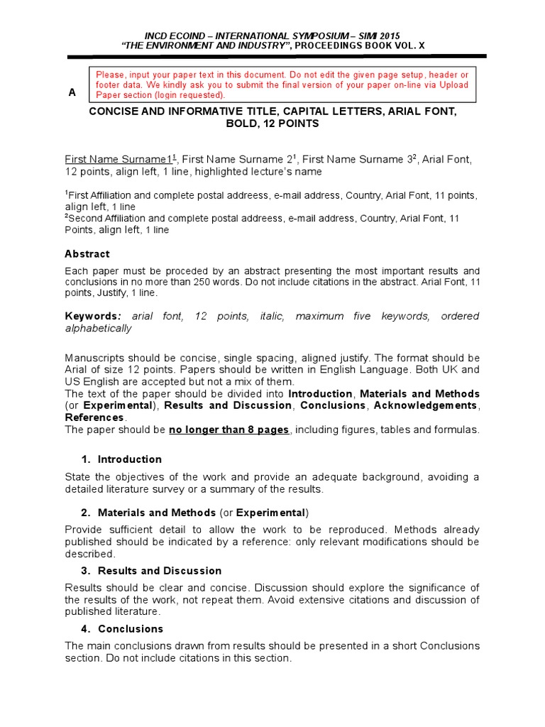 Paper Template SIMI 1 | PDF | Citation | Typefaces