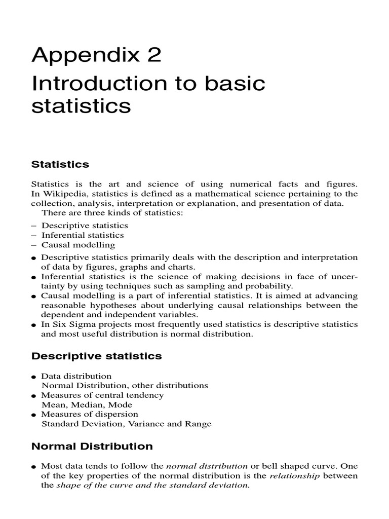 Appendix 2 - Introduction To Basic Statistics | PDF | Statistics ...