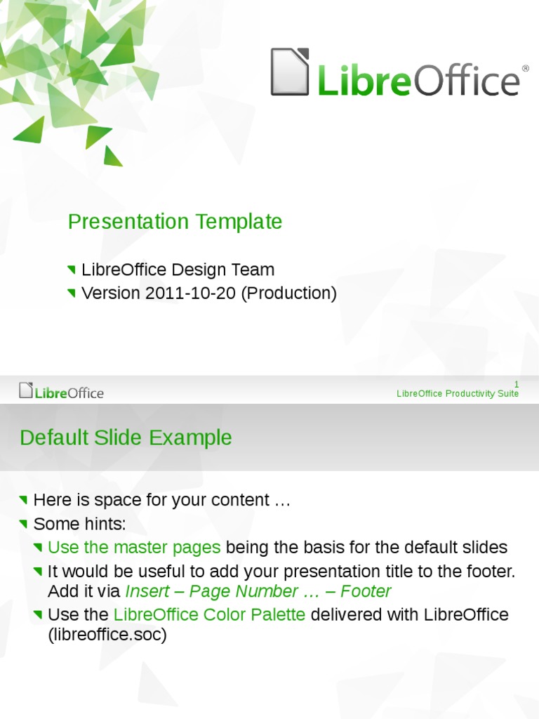 Libreoffice Presentation Template Community | PDF