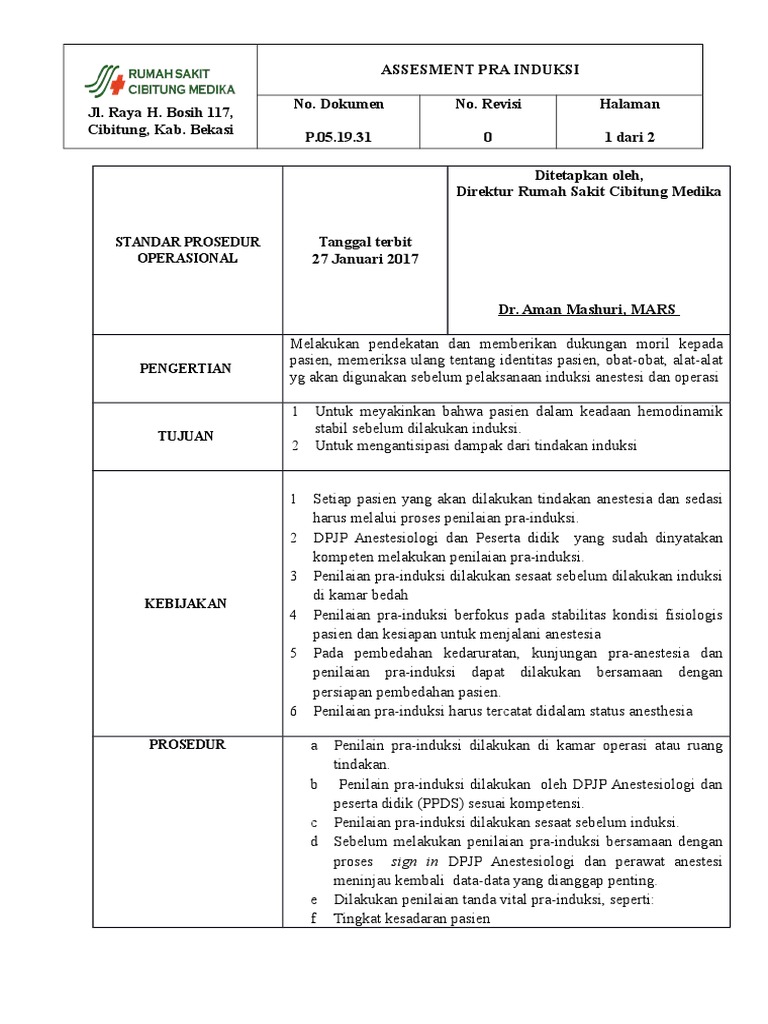 Sop Pra Induksi | PDF