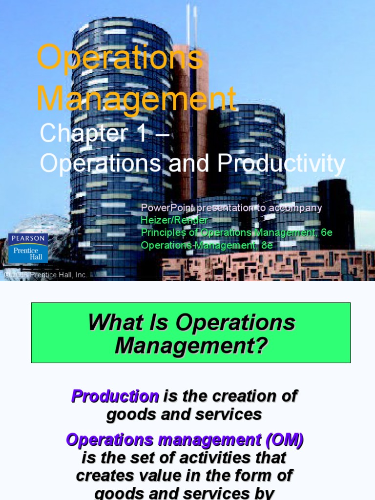Operations Management: Chapter 1 - Operations and Productivity | PDF ...