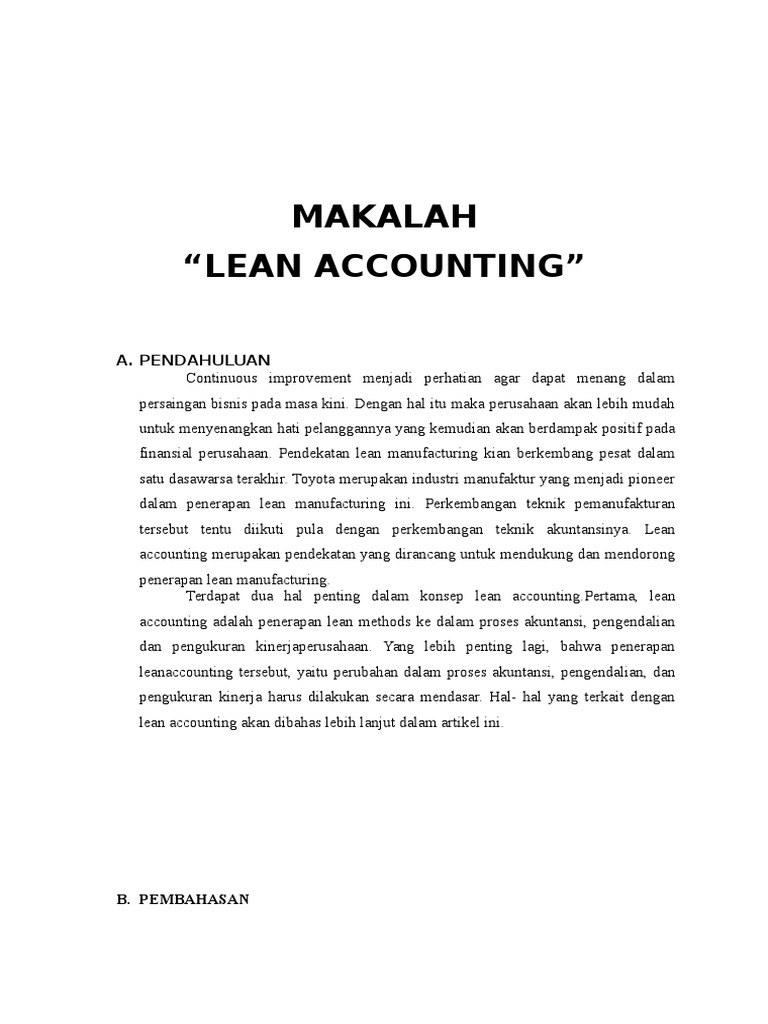 Bab16. Lean Accounting | PDF