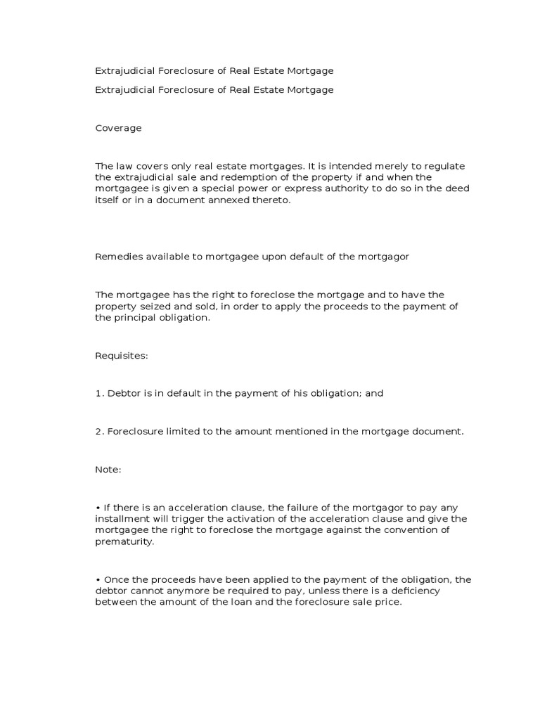 Extrajudicial Foreclosure Process in the Philippines | PDF ...