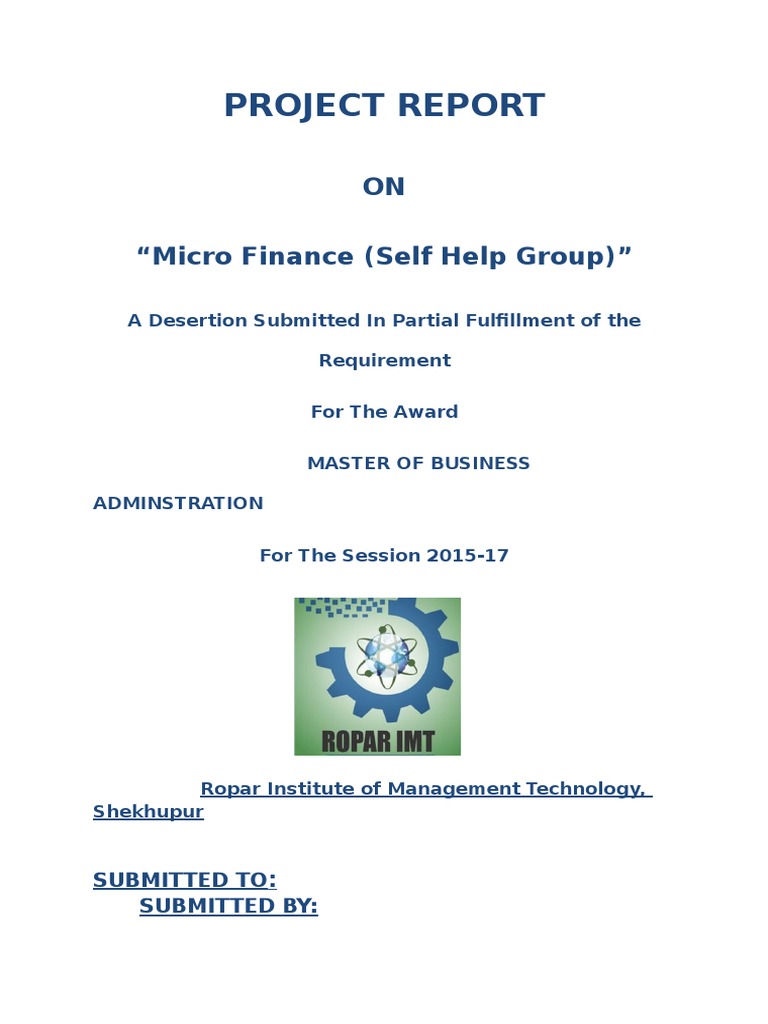 Micro Finance (Self Help Group)” | Microfinance | Microcredit