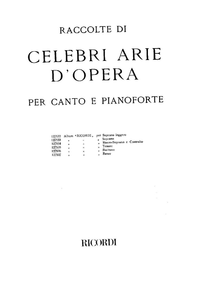 Arias Célebres de Tenor | PDF