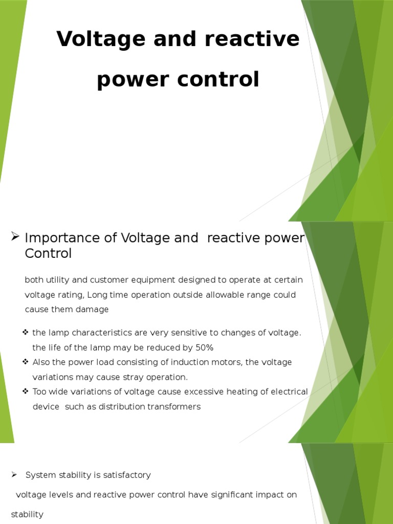 Voltage and Reactive Power Control Insights | PDF | Ac Power | Transformer