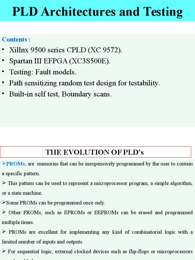 PLD Architectures and Testing | PDF | Field Programmable Gate Array ...