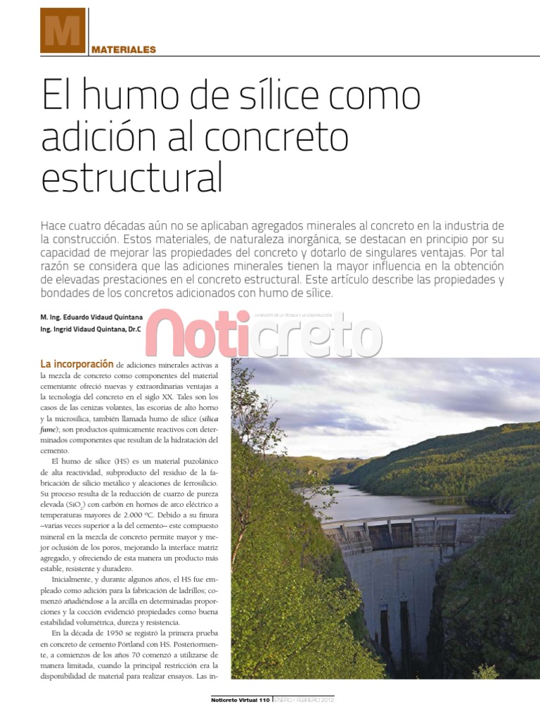 Adiciones de Humo de Silice para El Concreto | PDF | Silicio | Cemento