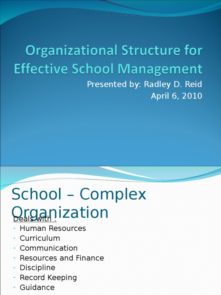 Organizational Structure For Effective School Management-FINAL | PDF ...