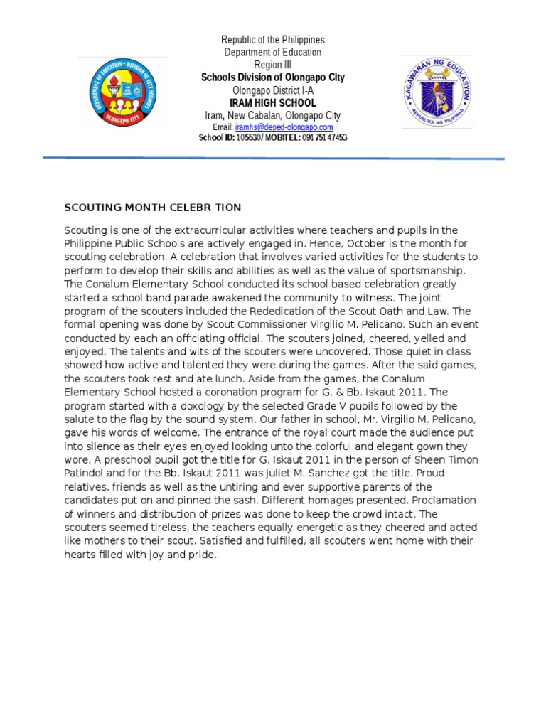 Scouting Month Celebr Tion | PDF | Science Education | Science