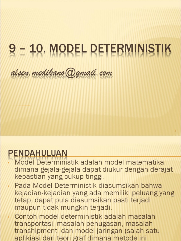 Model dan Contoh Sistem Deterministik | PDF