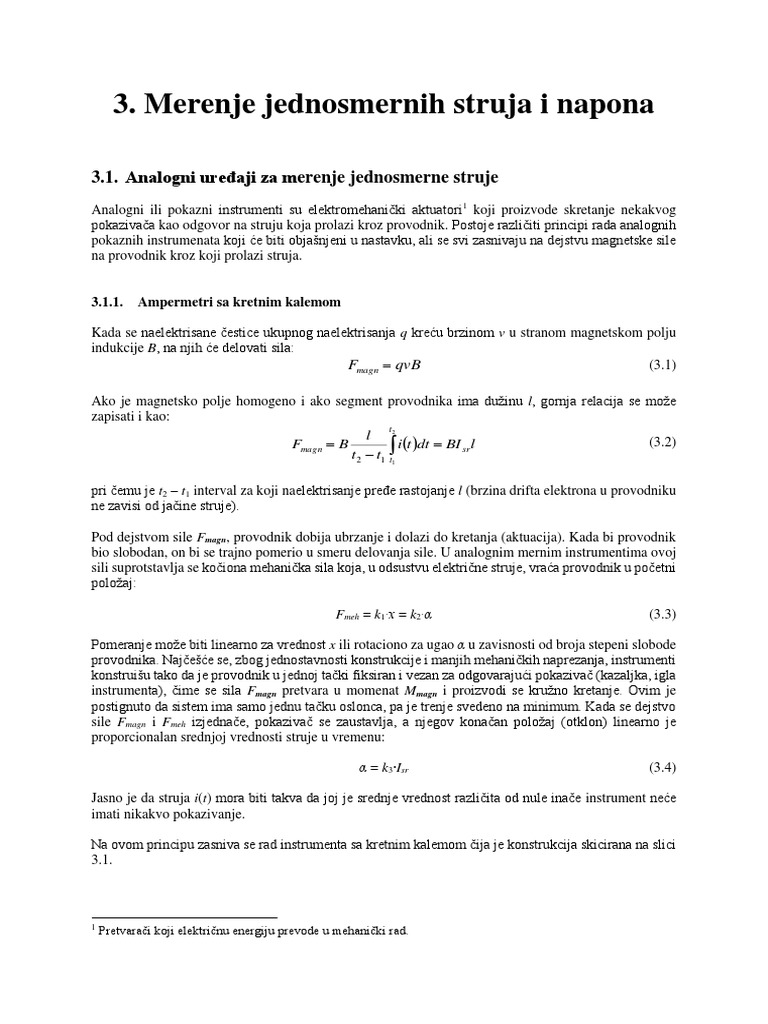 03 Merenje Jednosmernih Struja I Napona PDF | PDF