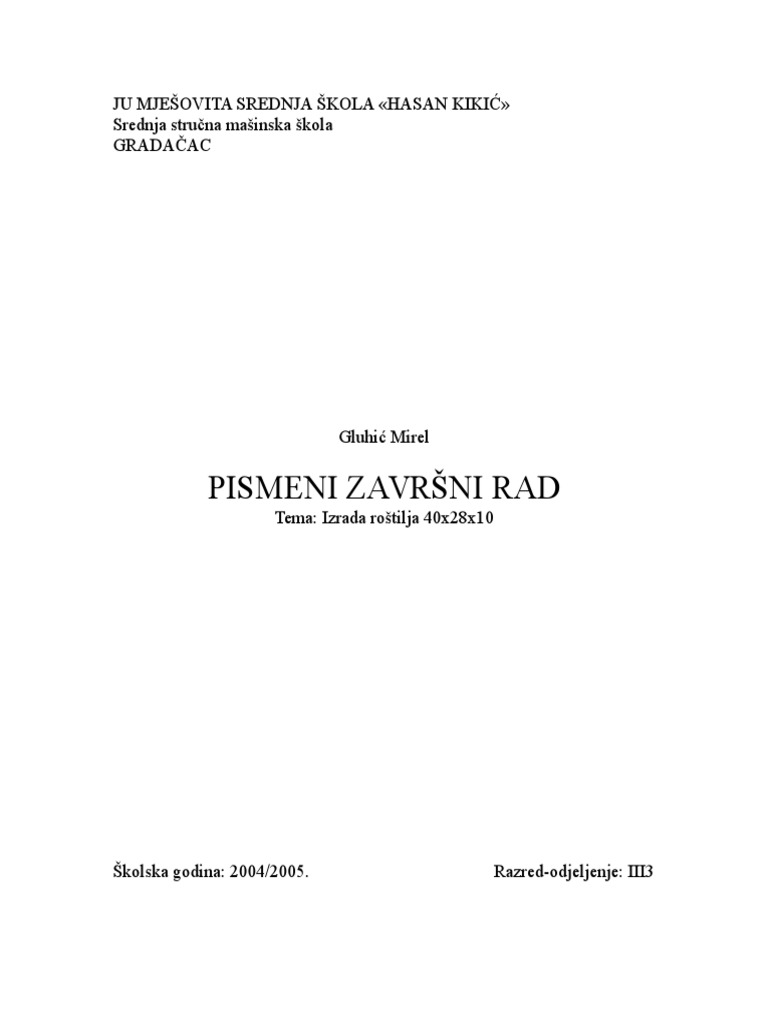 Izrada Rostilja 40X28X10 | PDF