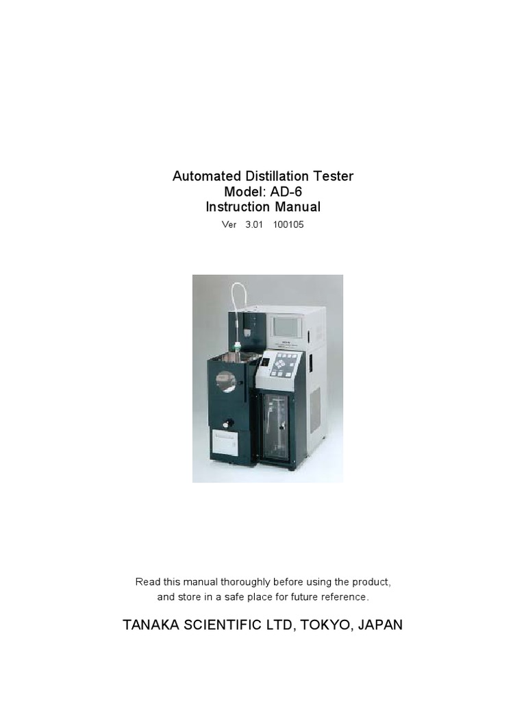 AD-6 Automated Distillation Tester Manual | PDF | Electrical Connector ...