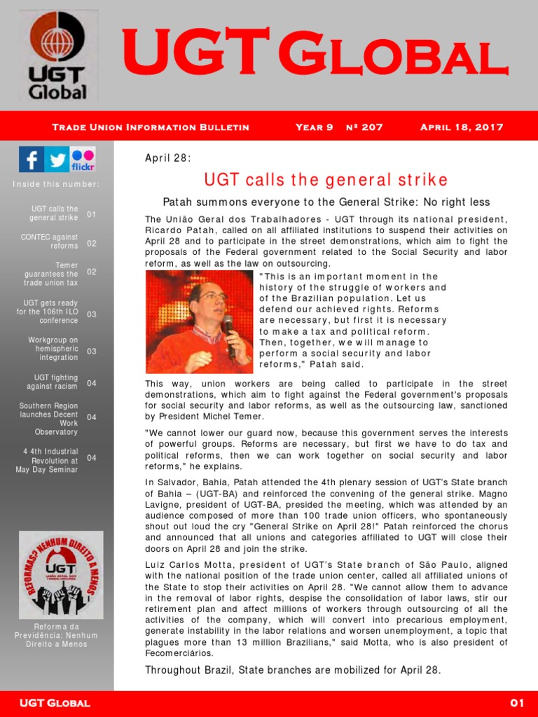 World UGT 207/2017 | PDF | Trade Union | United States Congress