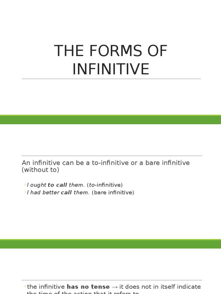 The Forms of Infinitive | PDF | Verb | Language Mechanics