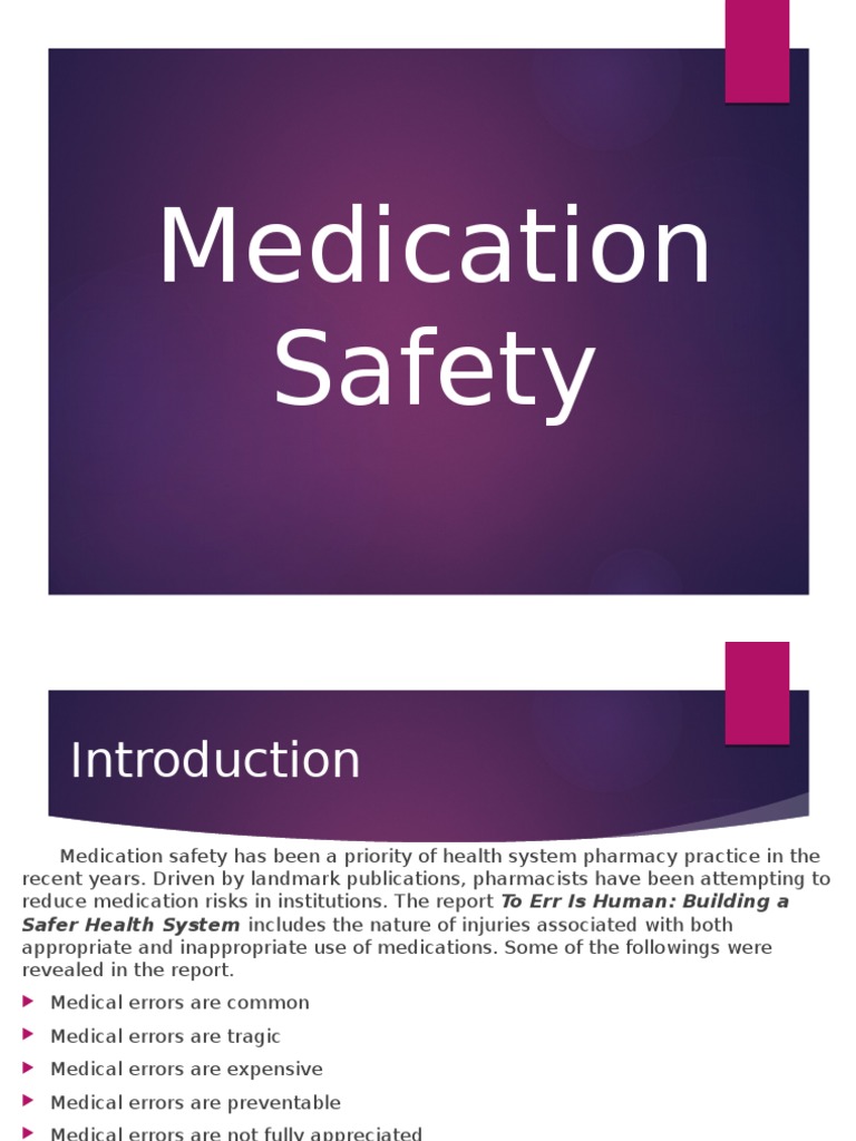 Medication Safety | PDF | Medical Error | Pharmacy