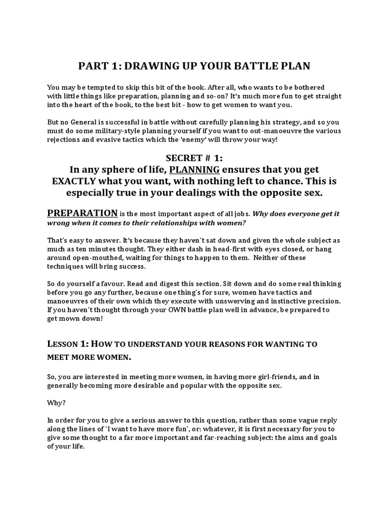 1: Drawing UP Your Battle Plan | PDF | Friendship | Interpersonal ...