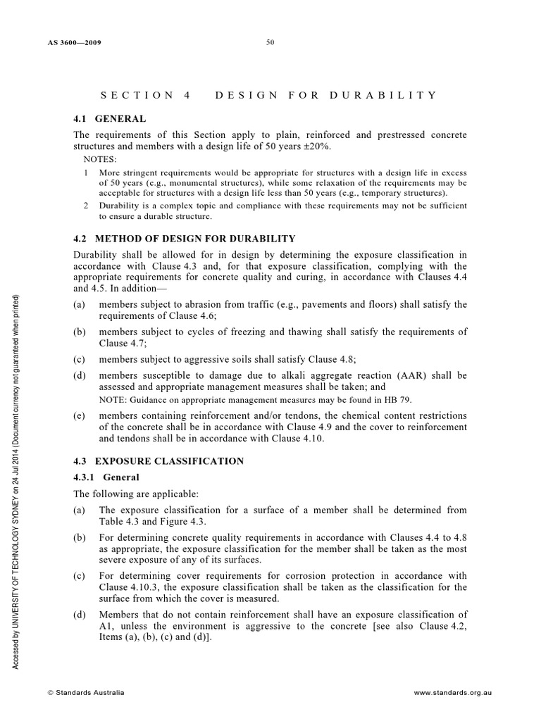 AS3600 - 2009 - Concrete Structures | PDF | Soil | Ph
