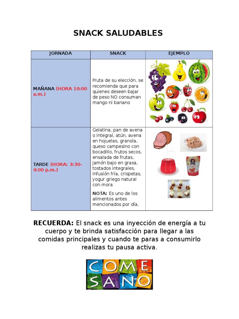 Snack Saludables | PDF