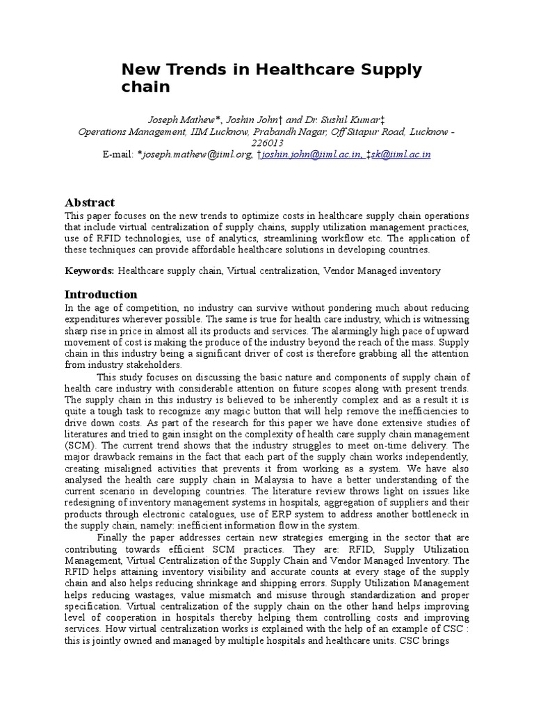 New Trends in Supply Chain | PDF