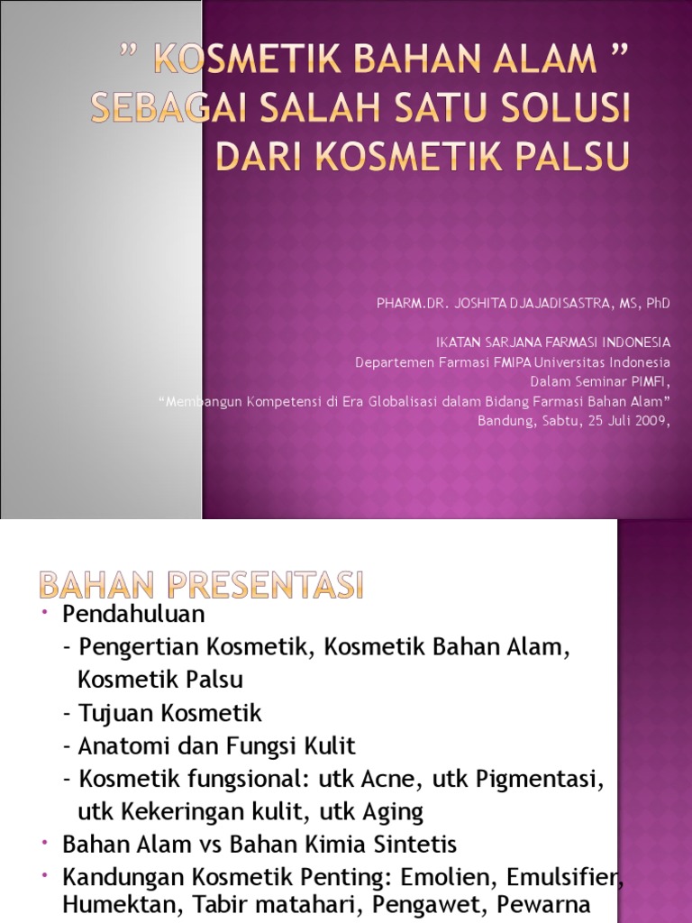 Kosmetik Bahan Alam | PDF