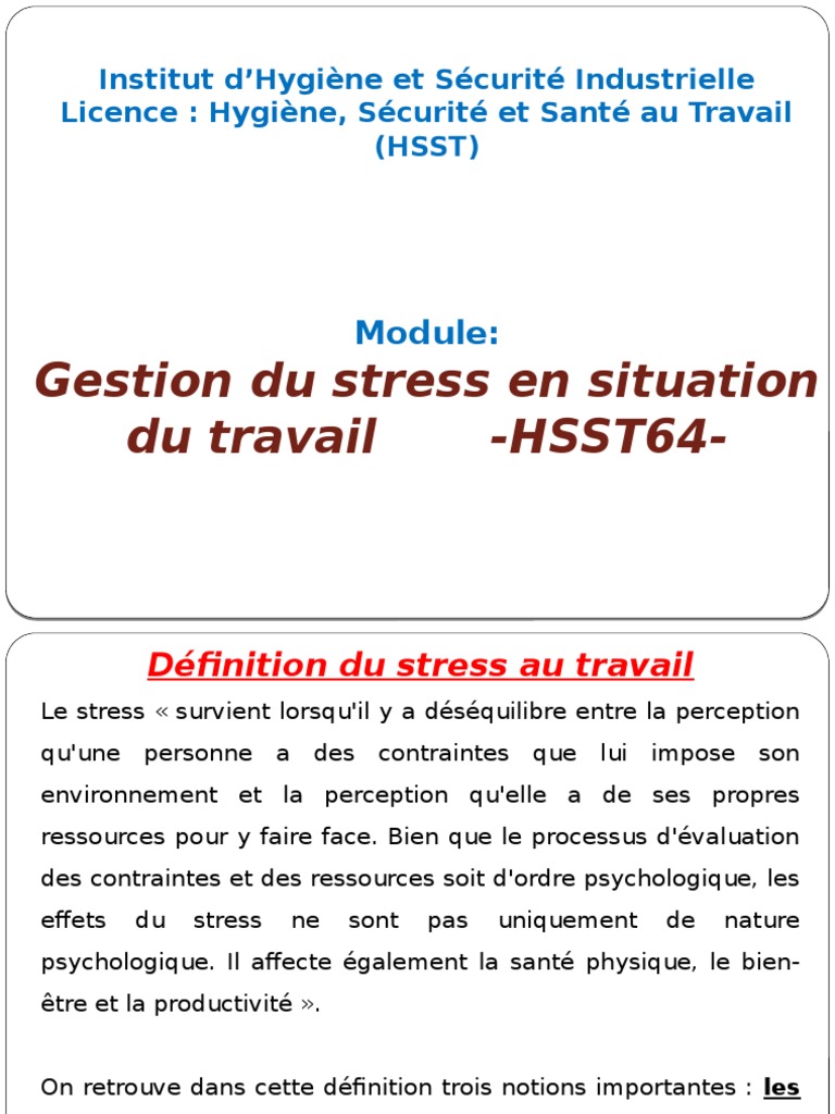 Gestion Du Stress | PDF | Hormone | Stress (Biologie)