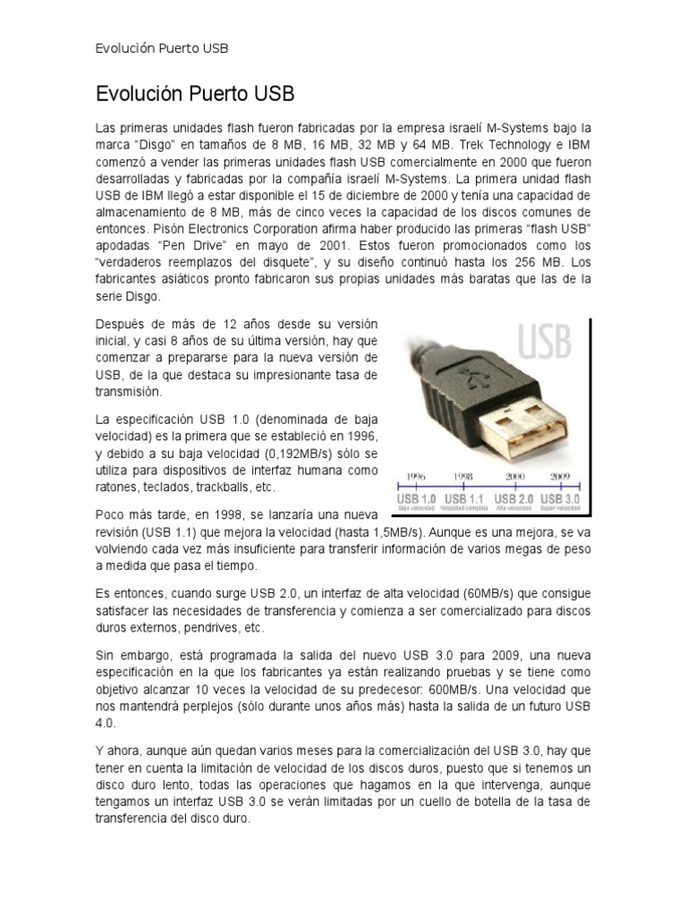 Evolucion Puerto USB | PDF