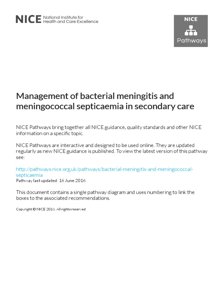 Bacterial Meningitis and Meningococcal Septicaemia Management of ...