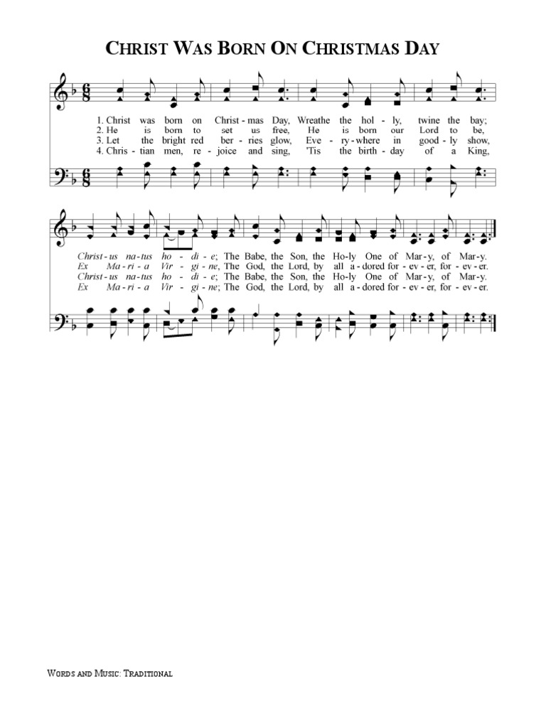 Christ Was Born On Christmas Day | PDF