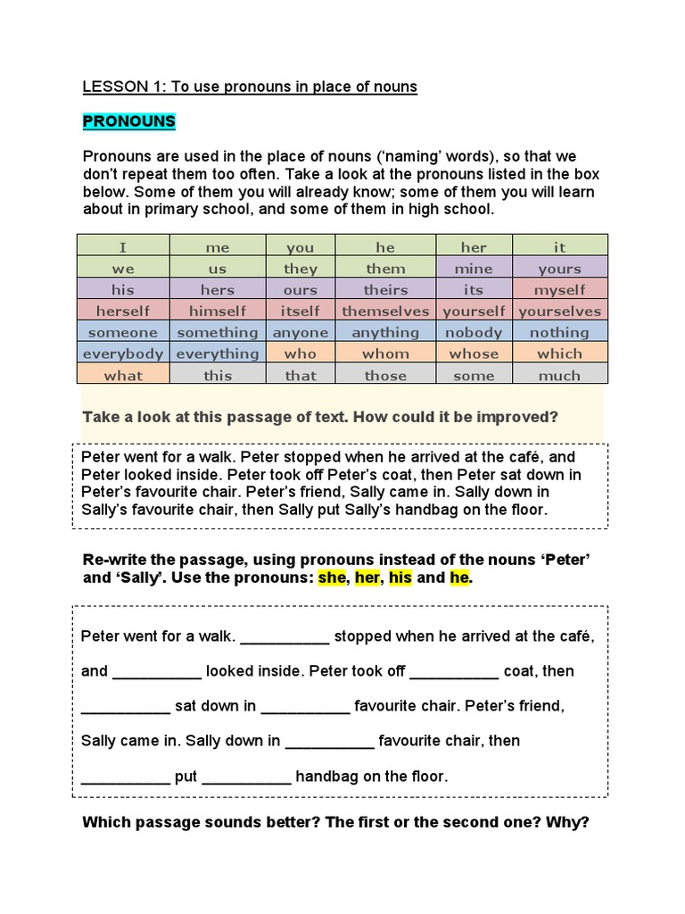 Using Pronouns | PDF | Pronoun | Morphology
