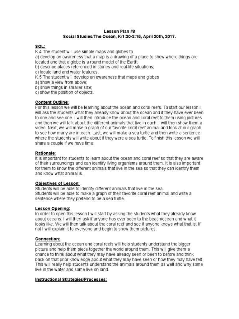 Lesson Plan2 | PDF | Coral | Coral Reef