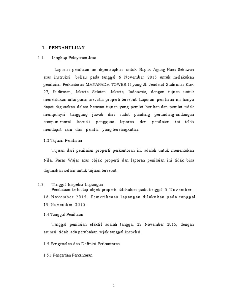 Penilaian Mayapada Tower II Jakarta | PDF