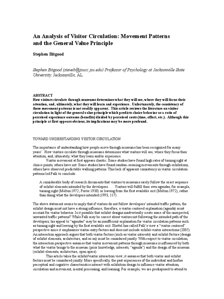 An Analysis of Visitor Circulation Movem | PDF | Foraging | Museum