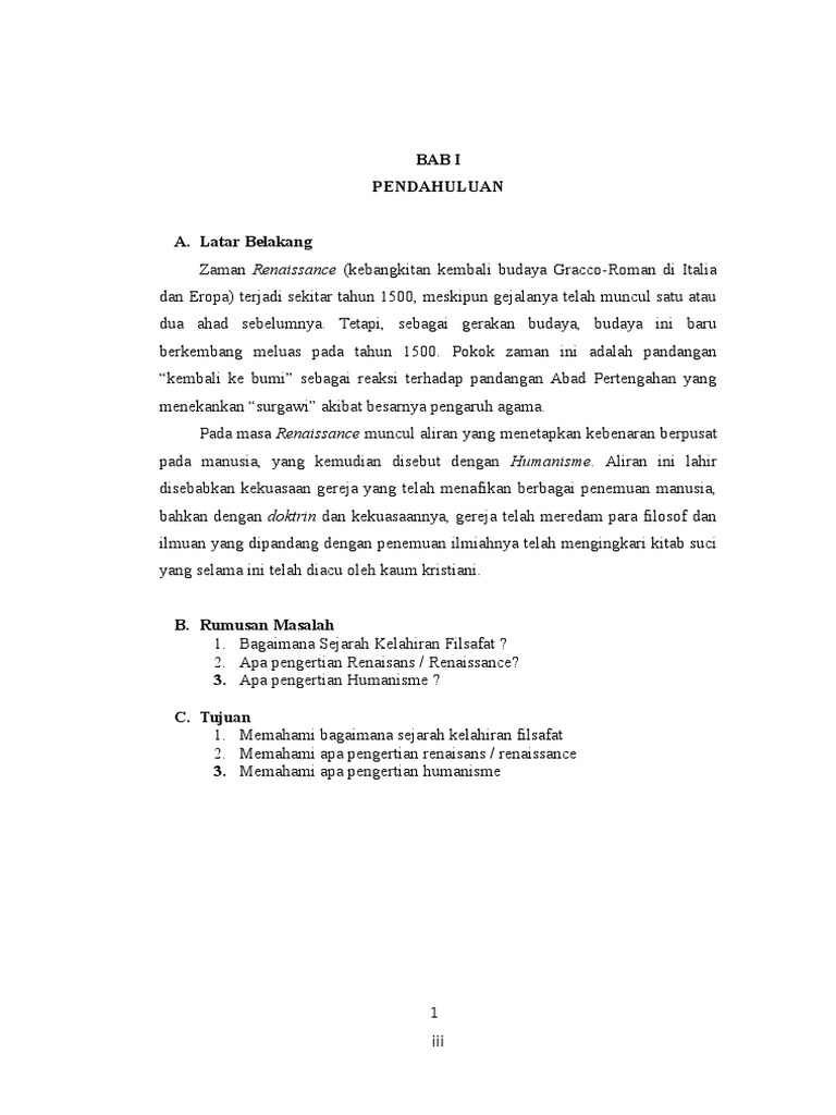 Makalah Filsafat Humanisme & Renaissance | PDF