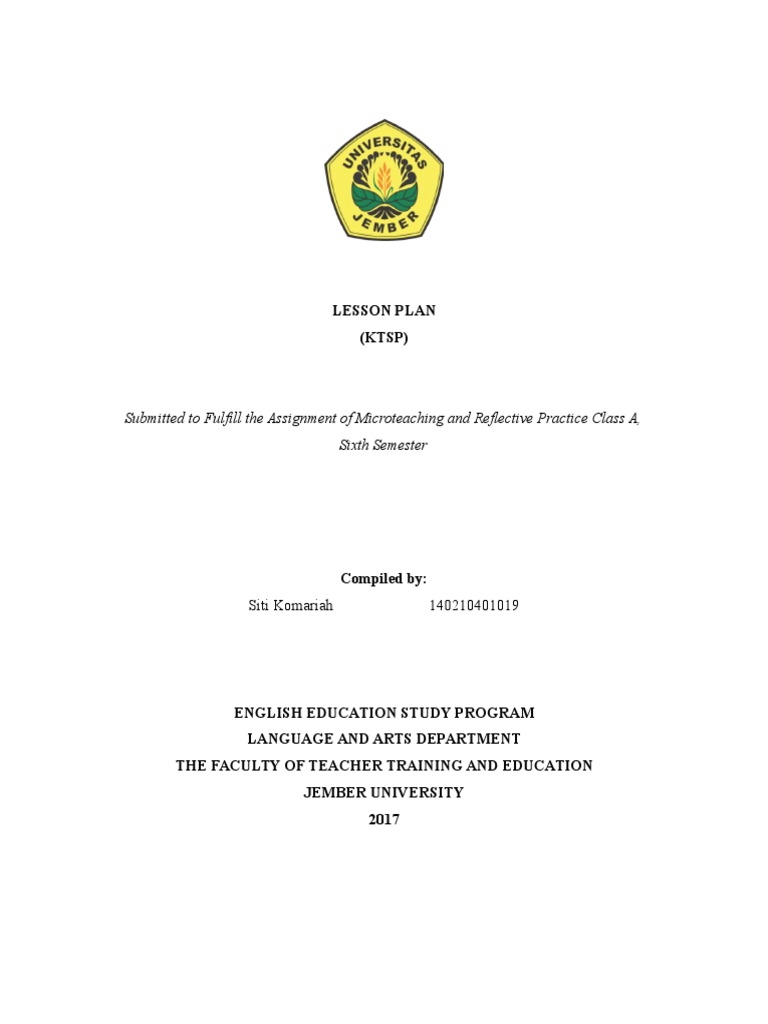 Contoh RPP | PDF | Educational Assessment | Lesson Plan