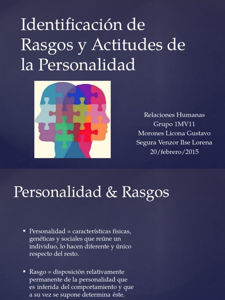 Identificación de Rasgos y Actitudes de La Personalidad | PDF | Actitud ...