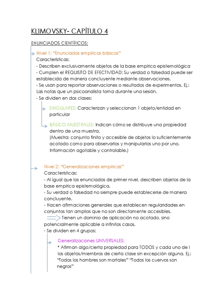 KLIMOVSKY Capítulo 4 | PDF | Teoría | Empirismo
