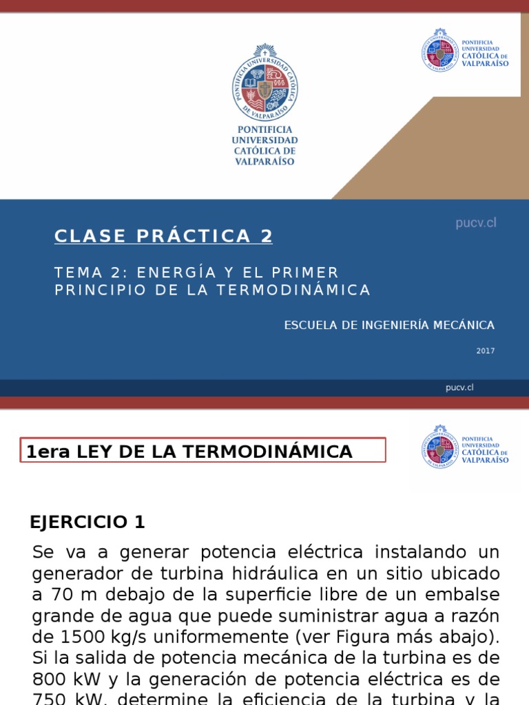 Tema 2. Clase Practica 2 - 2017 | PDF | Vatio | Termodinámica