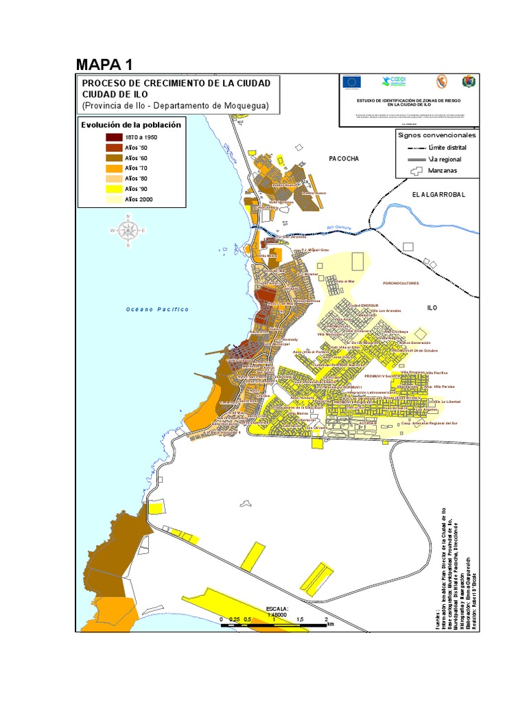 Mapa 1_proceso de Crecimiento de La Ciudad de Ilo-A4 | Perú | Geografía